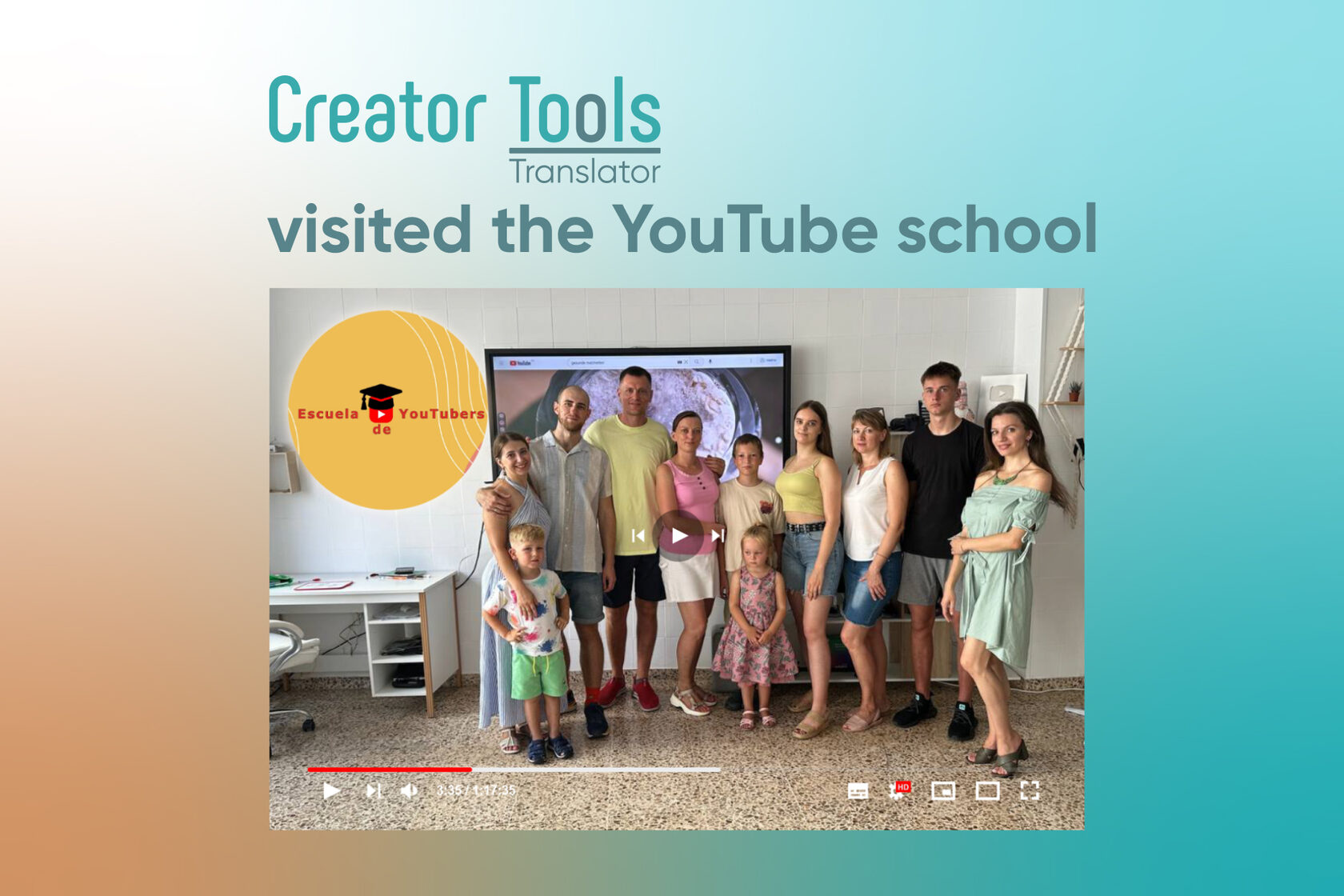 YouTube schools: Creator Tools Translator visiting the school of successful content creators